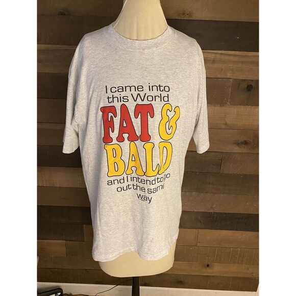 Hanes | Shirts | Vintage Fat And Bald Tshirt L 9s Xit Funny 990s Comedy ...